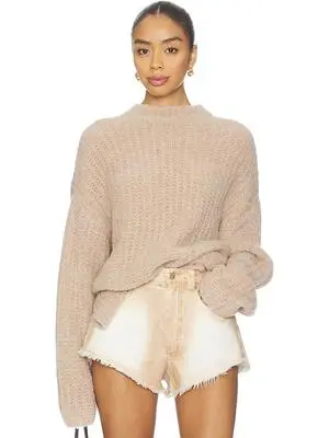 Lapointe Oversized Crew Neck Sweater - Champagne