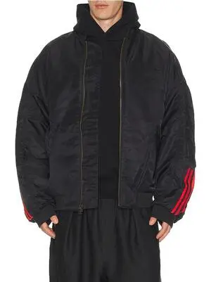 ADIDAS ORIGINALS X Willy Chavarria Satin Bomber Jacket - Black