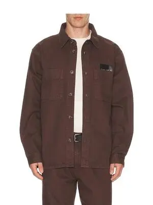 PALMES Coarse Overshirt In . Also - Brown