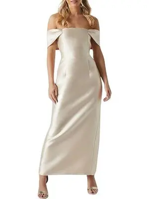 Coast Petite Column Midi Dress - Champagne