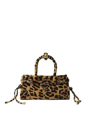Prada Printed Leather Handbag - Neutral