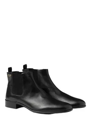 Prada Leather Booties - Black