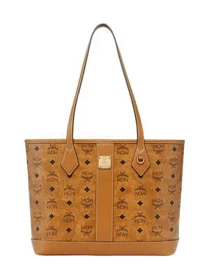 Mcm Liz Small Visetos Shopper Tote - Cognac