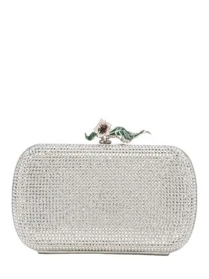 Bottega Veneta Knot Crystal Flower Clutch - White/silver