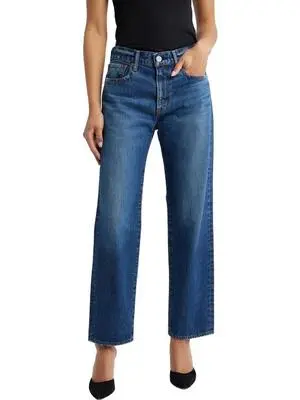 Moussy Vintage Cranston High Waist Ankle Jeans - Dark Blue