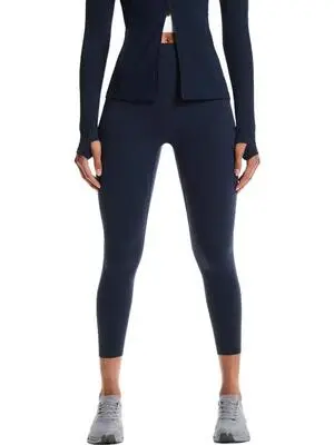 On High Waist 7/8 Studio Tights - Navy
