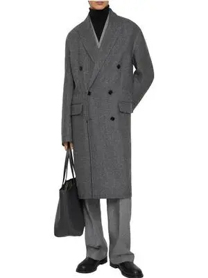 Burberry Herringbone Wool Tailored Coat - Lead Grey Melange