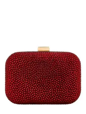 GEMY MAALOUF Crystal-embellished Crepe Clutch - Red
