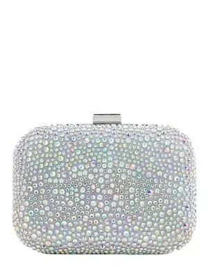 GEMY MAALOUF Crystal-embellished Crepe Clutch - Silver