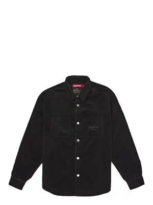 Supreme Wide Wale Corduroy Snap Shirt - Black
