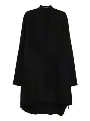 JULIUS Band Collar Shirt - Black