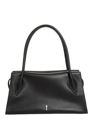 CHRISTIAN LOUBOUTIN Medium Baguette Leather Shoulder Bag - Black