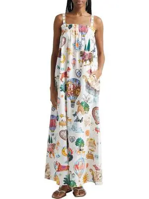 Camilla Printed Cotton Maxi Sundress - Kapadokya Kitsch