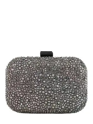 GEMY MAALOUF Crystal-embellished Rectangular Clutch - Grey