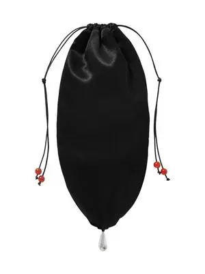 SOPHIE BUHAI Teardrop Embellished Satin Drawstring Pouch - Black