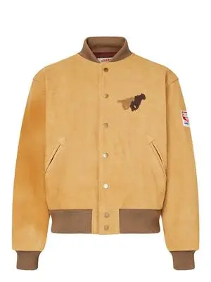 CHERRY LOS ANGELES Wrangler Logo-appliquéd Embroidered Suede Jacket - Brown