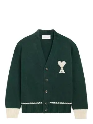 Ami De Coeur Embroidered Cardigan - Green