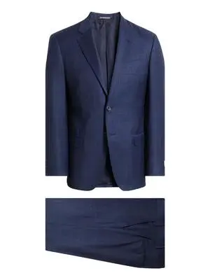 Emporio Armani Windowpane Virgin Wool Suit - Royal Blue
