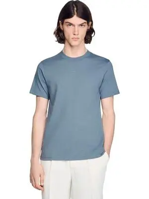 Sandro Cotton T-shirt - Grey/blu