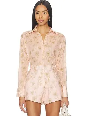 KARINA GRIMALDI Coral Print Blouse - Peach Floral