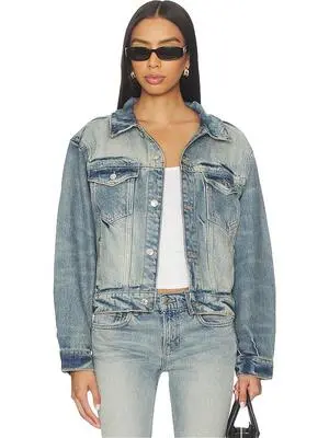 EB DENIM Varsity Trucker Denim Jacket - Fieldstone