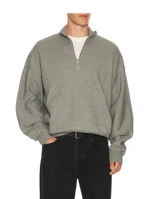 AGOLDE Idris Quarter Zip Sweater - Grey Heather