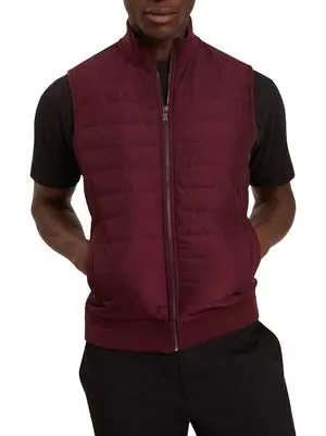 Ted Baker London Quilted Front Piqué Vest - Maroon