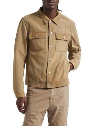 MAISON MARGIELA Faux Suede Bonded Denim Jacket - Sand