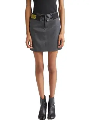 MAISON MARGIELA Waistband Stretch Gabardine Miniskirt - Dark Grey Melange