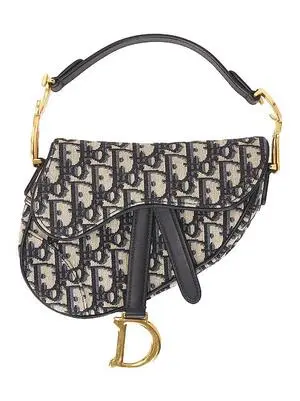 FWRD RENEW Dior Trotter Oblique Saddle Bag Navy