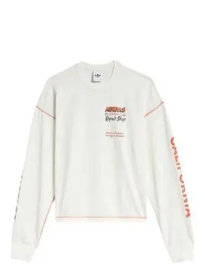 Adidas Wilshire Long Sleeve Tee Shirt - Off White