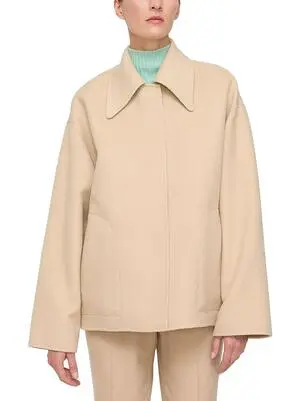 Lafayette 148 New York Oversized Reversible Swing Coat With Point Collar - Aurora Green Multi