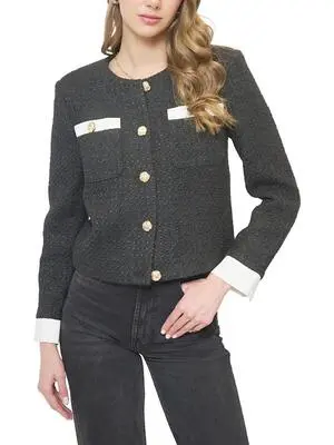 Central Park West Daphne Cuffed Jacket - Black