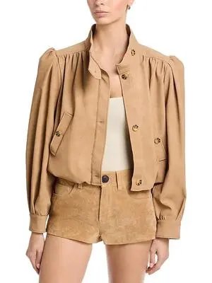 Bardot Leon Faux Leather Jacket - Soft Beige
