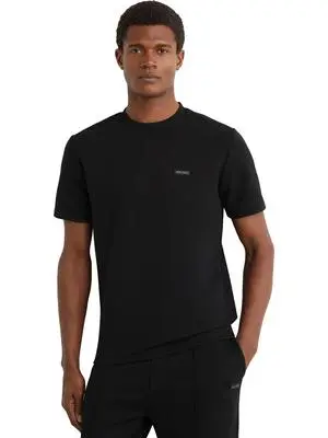 REISS Wesley Premium Interlock Logo T-shirt - Black