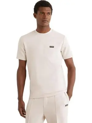 REISS Wesley Premium Interlock Logo T-shirt - Off White