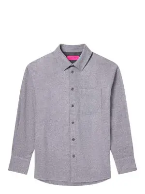 THE ELDER STATESMAN Wool, Silk And Cashmere-blend Overshirt - Gray