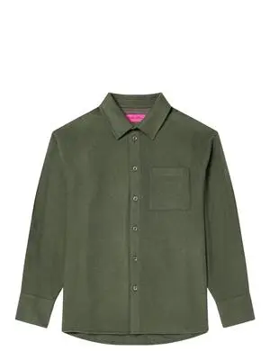 THE ELDER STATESMAN Wool, Silk And Cashmere-blend Overshirt - Green