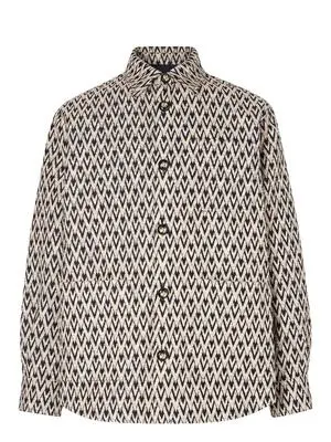 Valentino Garavani Cotton-blend Jacquard Jacket - Neutrals