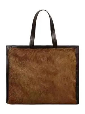 Andersson Bell Fur-panelled Tote Bag - Brown