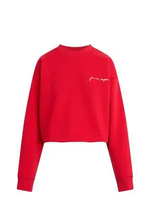 FAVORITE DAUGHTER The Cropped Signature Sweatshirt - Rouge Red/red