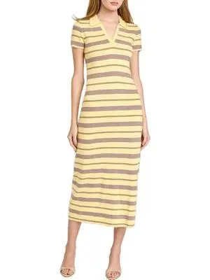 WAYF Carter Stripe Sweater Dress - Yellow Stripe