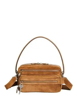 Acne Studios Camero Party Suede Shoulder Bag - Cognac Brown