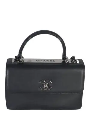 Chanel Calfskin Small Trendy Cc Flap Bag - Black