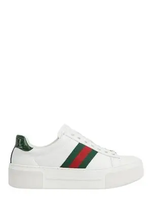 Gucci Ace Low Top Sneakers - White/bottle Green