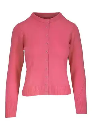Kinross Cashmere Press-stud Fastening Cardigan - Pink