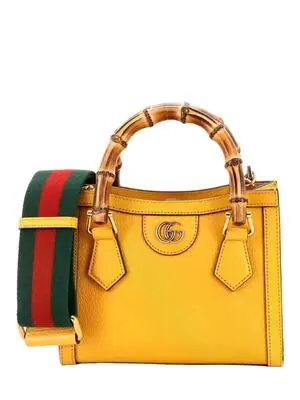 Gucci Diana Mini Bamboo Handle Leather Tote - Yellow
