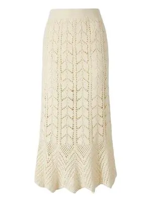 Zimmermann Crochet Midi Skirt Beige
