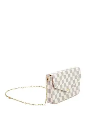 LOUIS VUITTON Felicie Pochette Damier - White