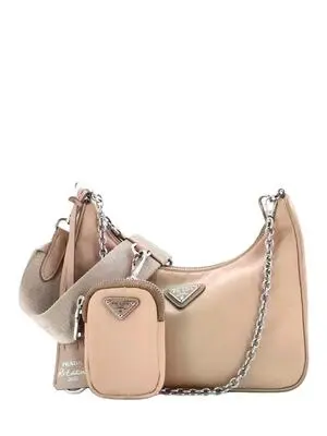 Prada Re-edition 2005 Saffiano Leather Shoulder Bag - Neutrals
